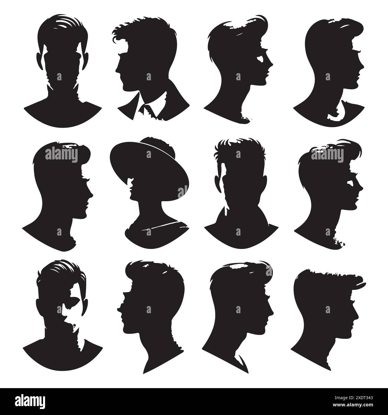 Silhouette set of a person head and shoulders Stock Vector Image & Art ...