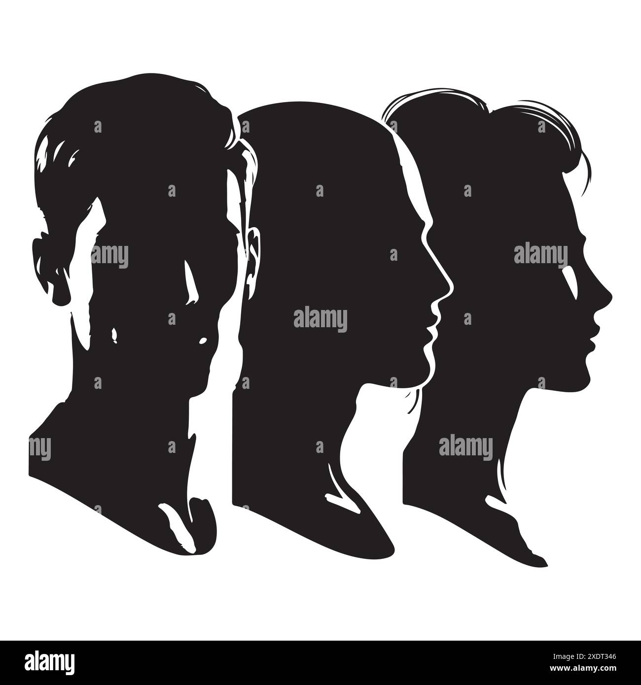 Silhouette set of a person head and shoulders Stock Vector Image & Art ...