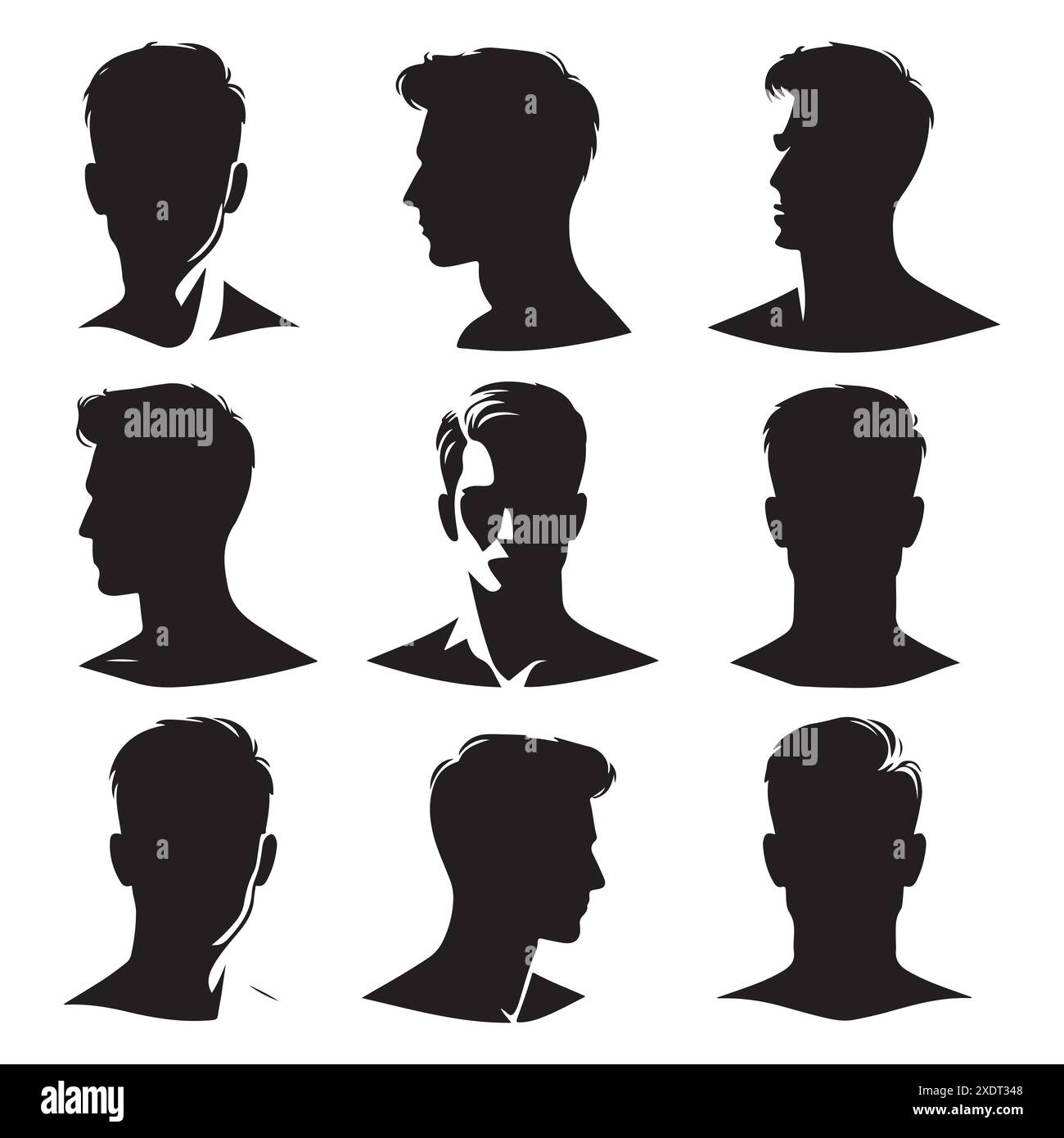 Silhouette set of a person head and shoulders Stock Vector Image & Art ...