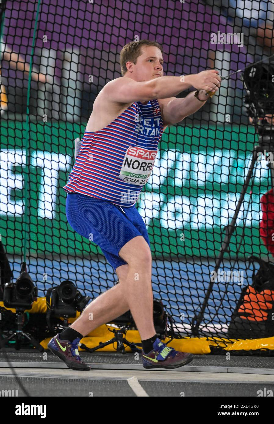 Jake Norris of Great Britain competing in the men’s hammer final round ...