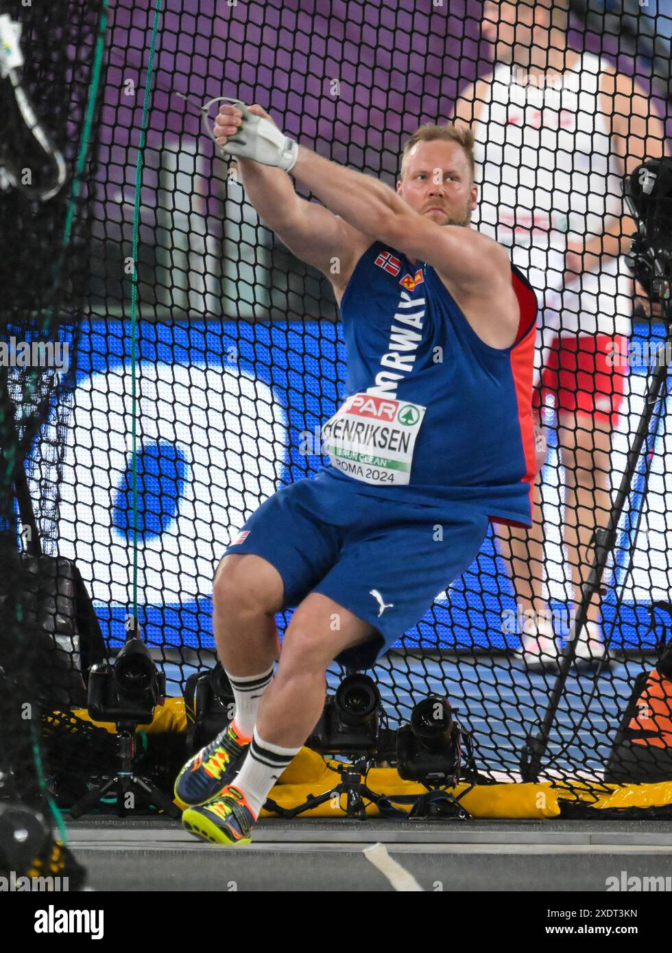 Eivind Henriksen of Norway competing in the men’s hammer final at the ...