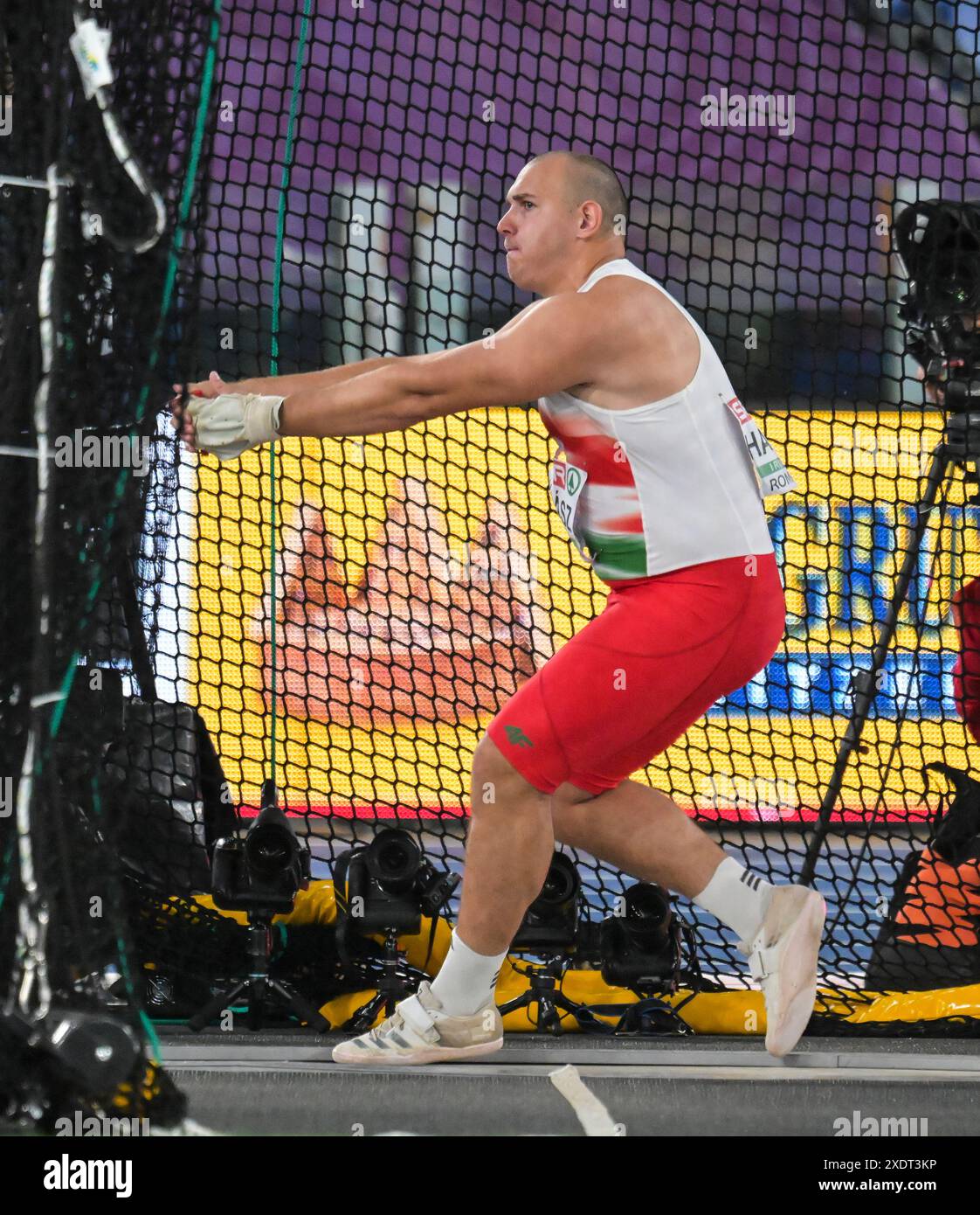 Bence Halász of Hungary competing in the men’s hammer final at the ...