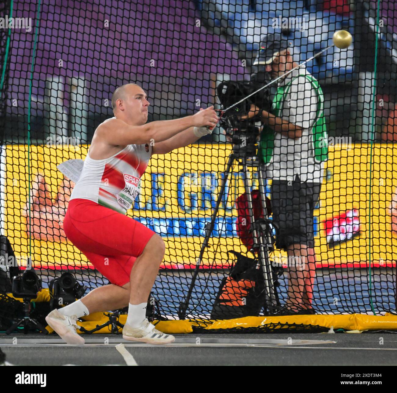 Bence Halász of Hungary competing in the men’s hammer final at the ...