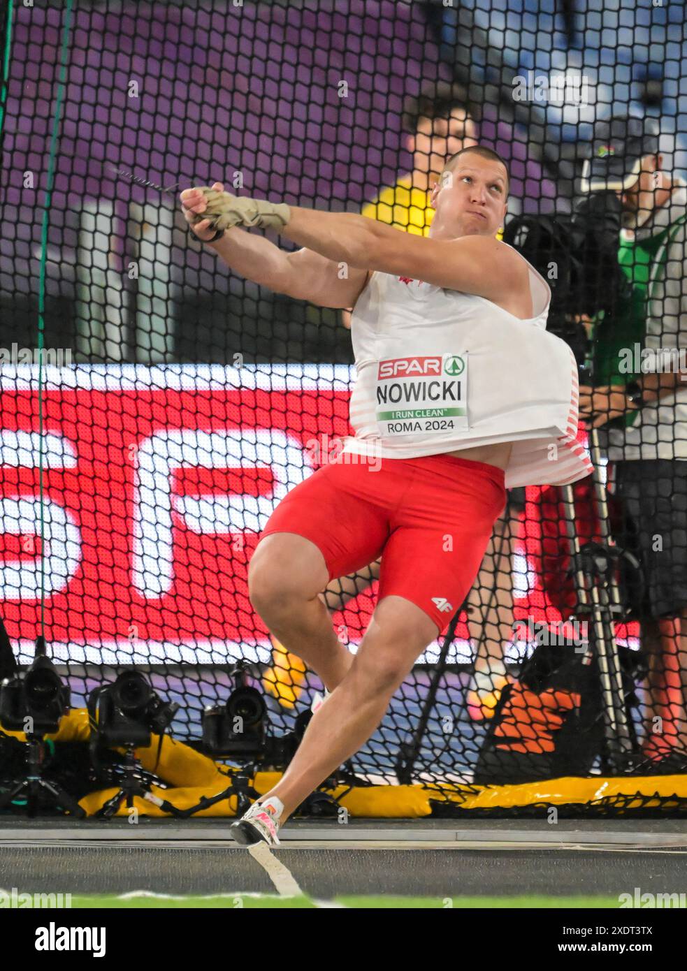 Wojciech Nowicki of Poland competing in the men’s hammer final at the ...
