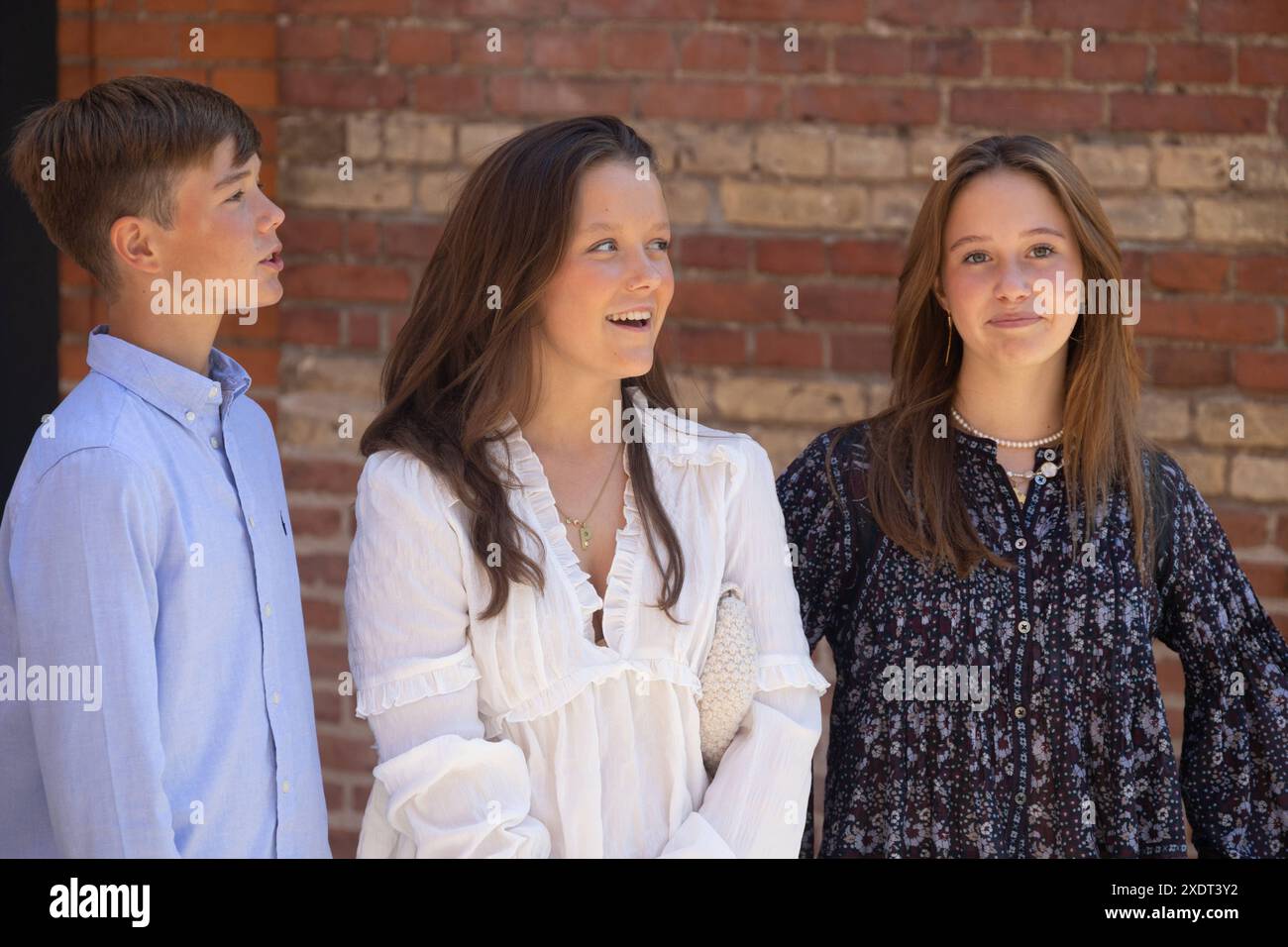L-R Prince Vincent, Princess Isabella and Princess Josephine after ...