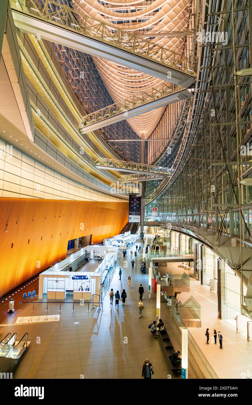 Vertical wide angle view along the interior of the Tokyo International ...