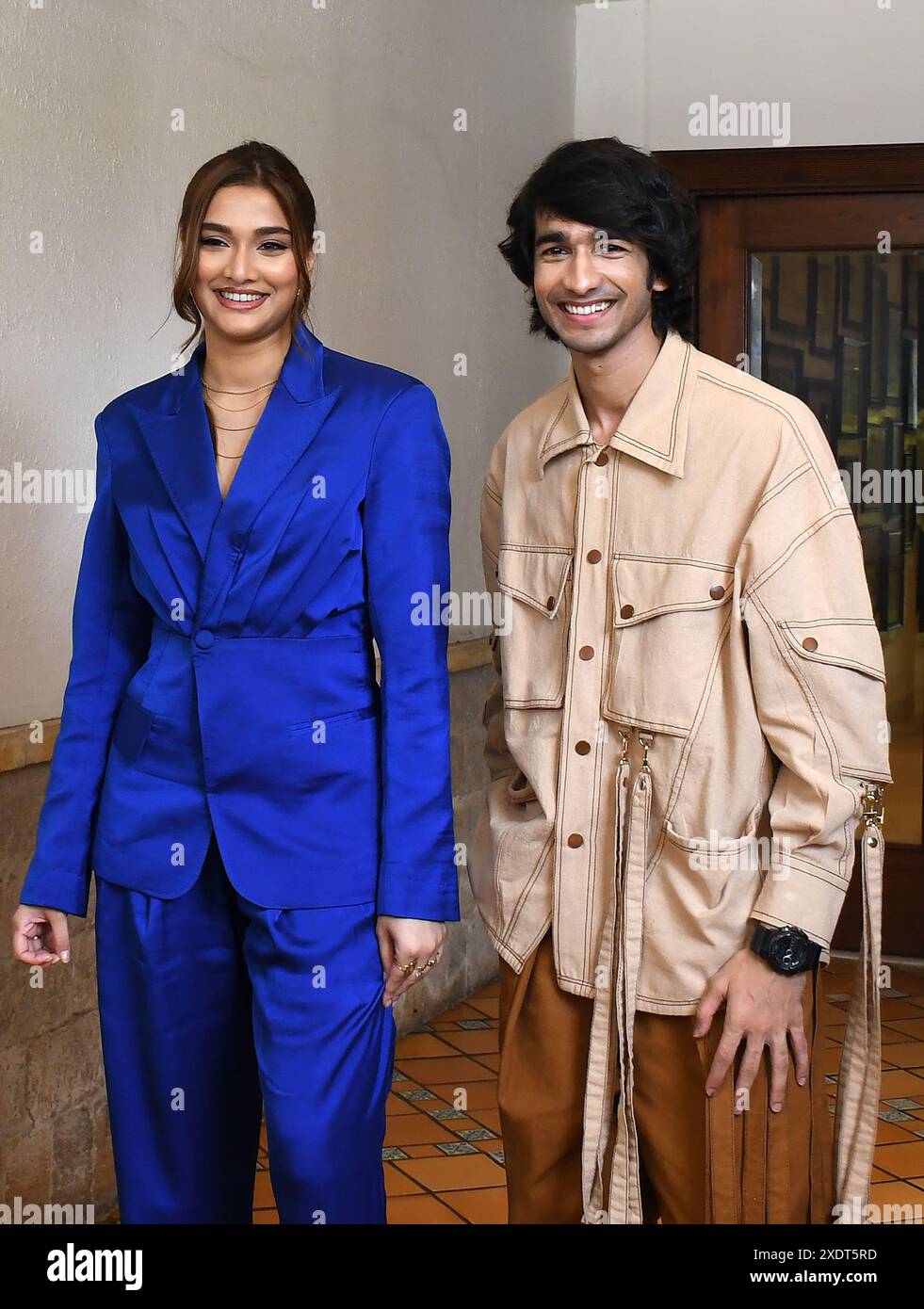 Mumbai, India. 24th June, 2024. L-R Bollywood actress Saiee Manjrekar ...