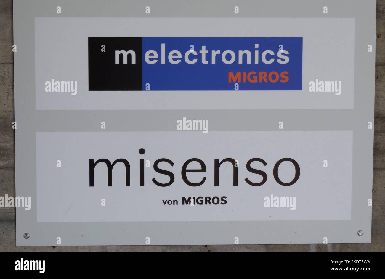 Anton Geisser 24.06.2024 Schweiz. Migros melectronics /Misenso Logo Schriftzug *** Anton Geisser ...