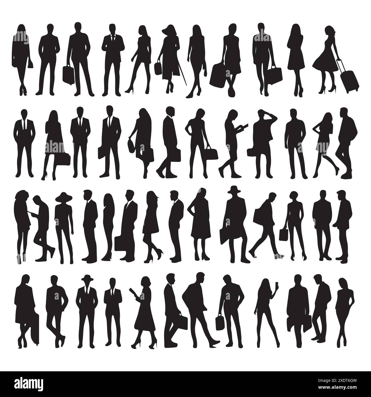 Multiple people walking Cut Out Stock Images & Pictures - Alamy