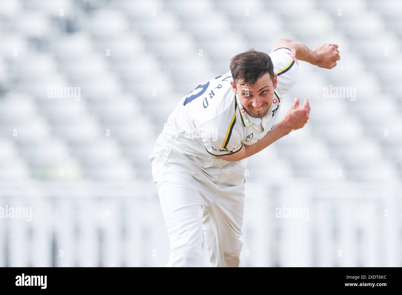 Birmingham, UK. 24th June, 2024. Ed Barnard in action bowling during ...