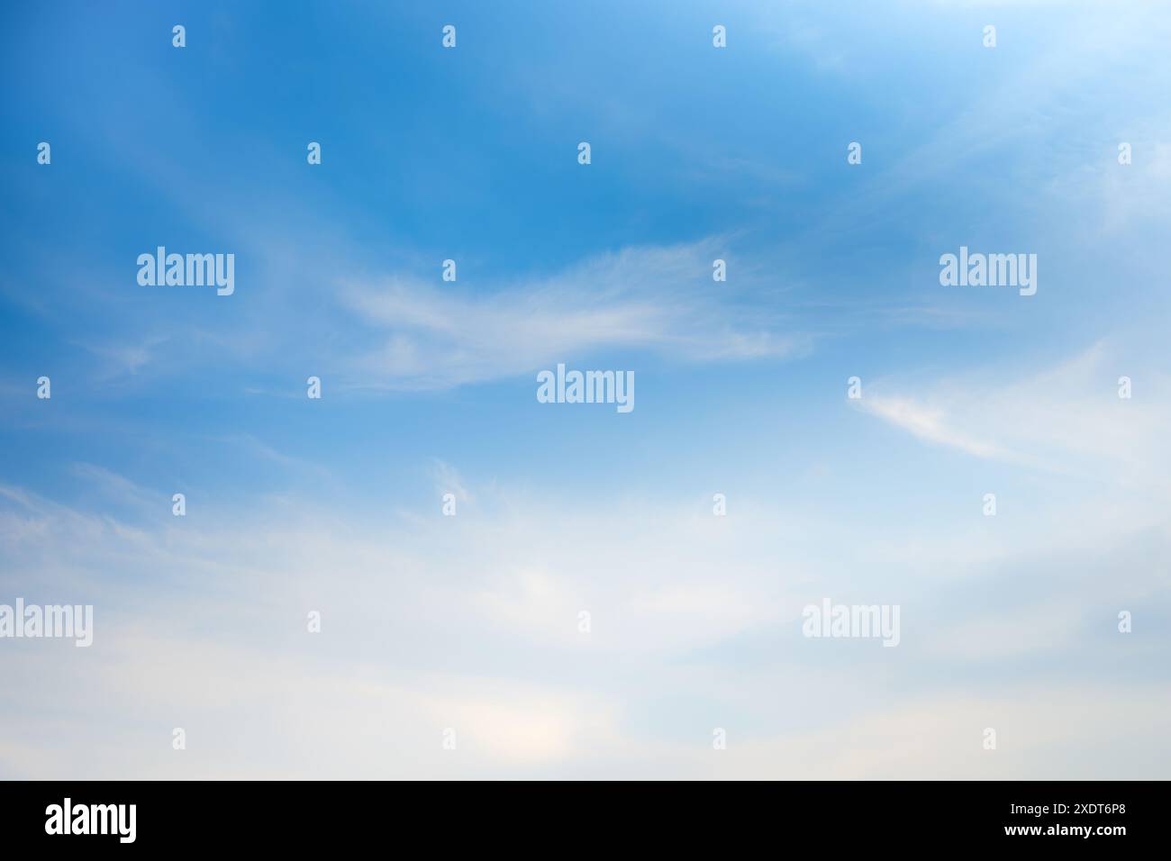 Soft gentle blue sky with light clouds. Calm texture. Nature abstract ...