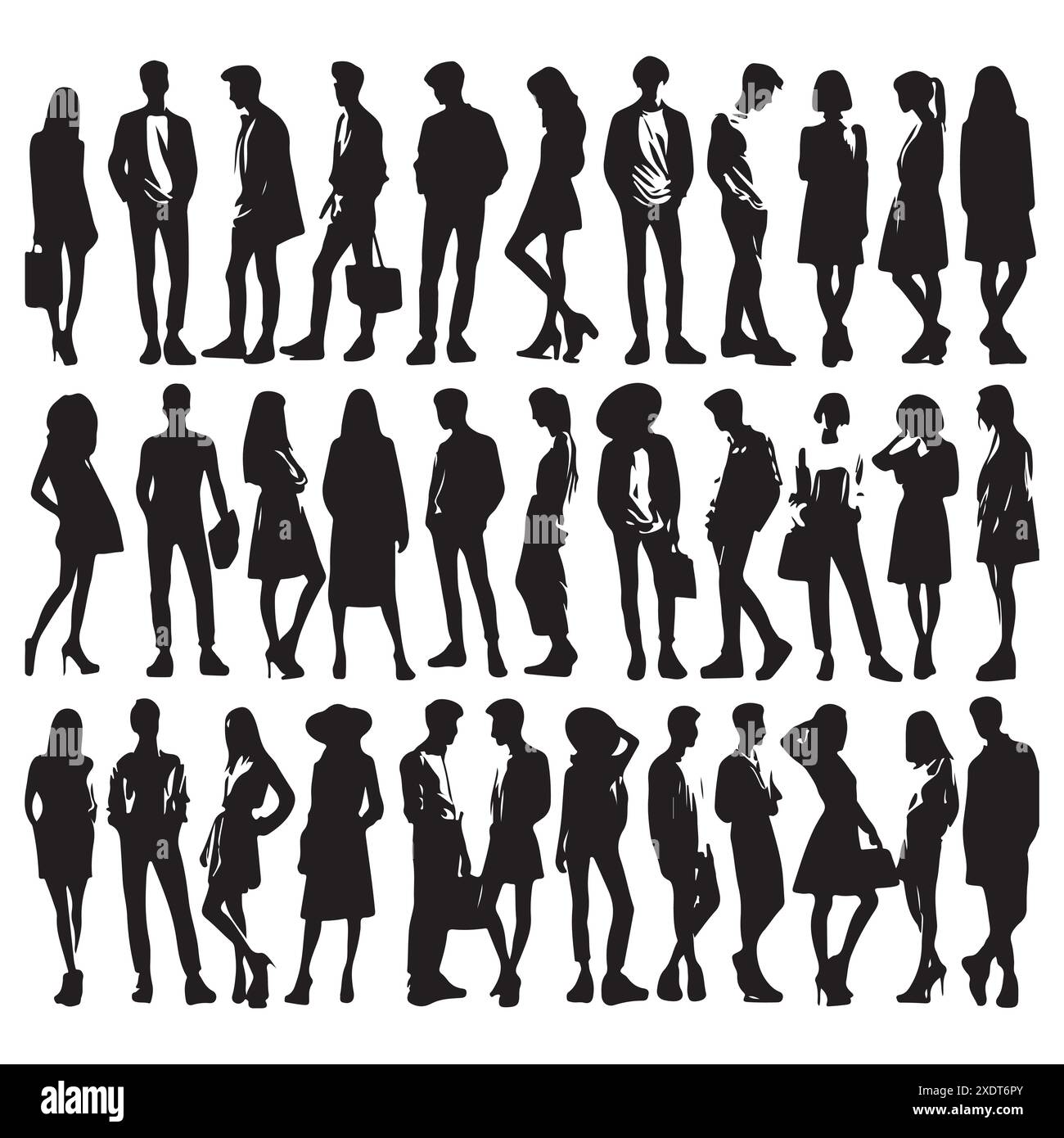 Multiple people walking Stock Vector Images - Alamy