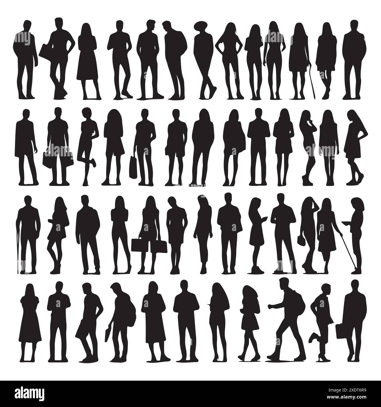 Silhouette set of multiple people together Stock Vector Image & Art - Alamy