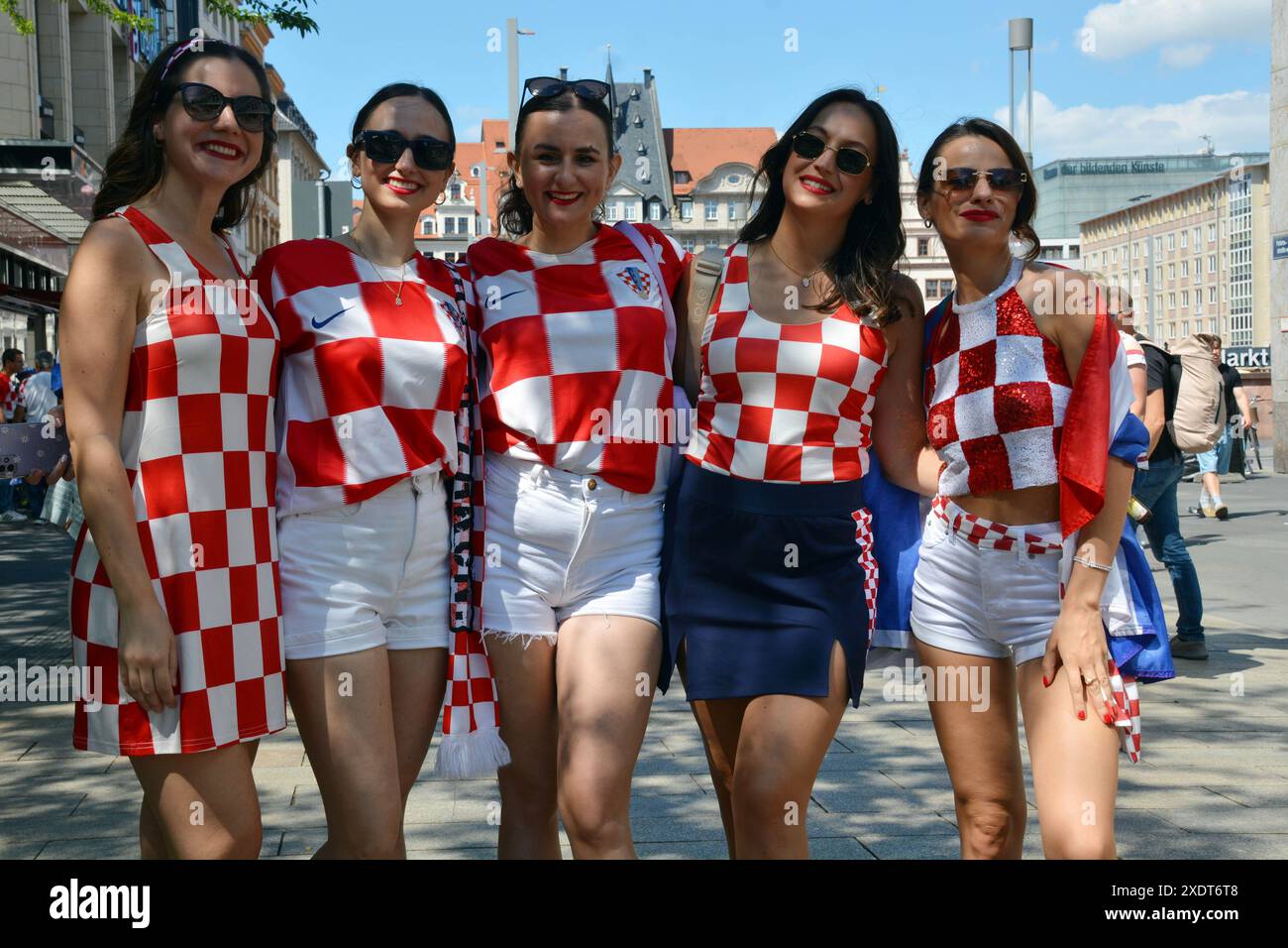 Croatian girls fans in the city centre during UEFA Euro 2024 - Croatia vs Italy, UEFA European ...