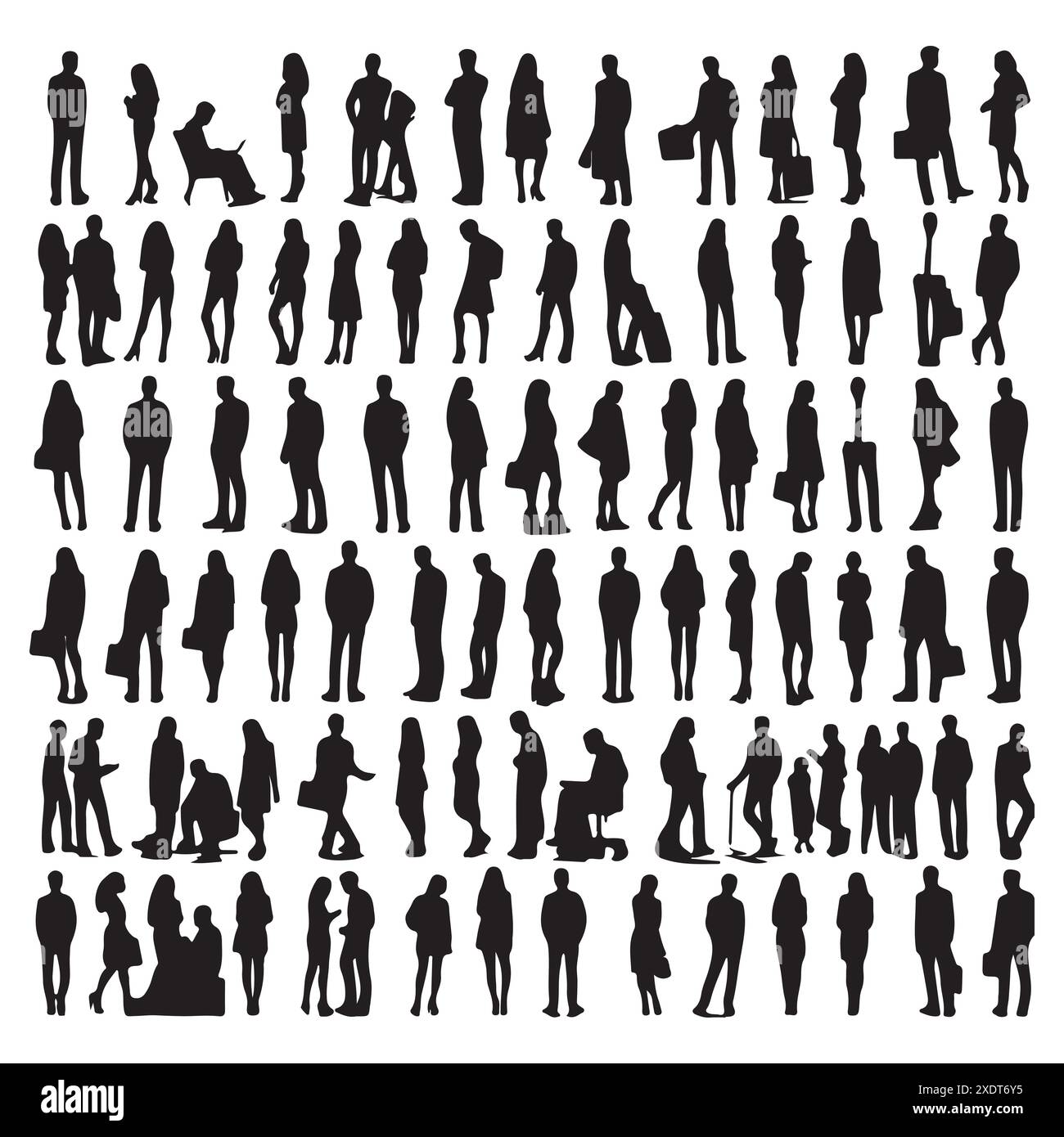 Silhouette set of multiple people together Stock Vector Image & Art - Alamy