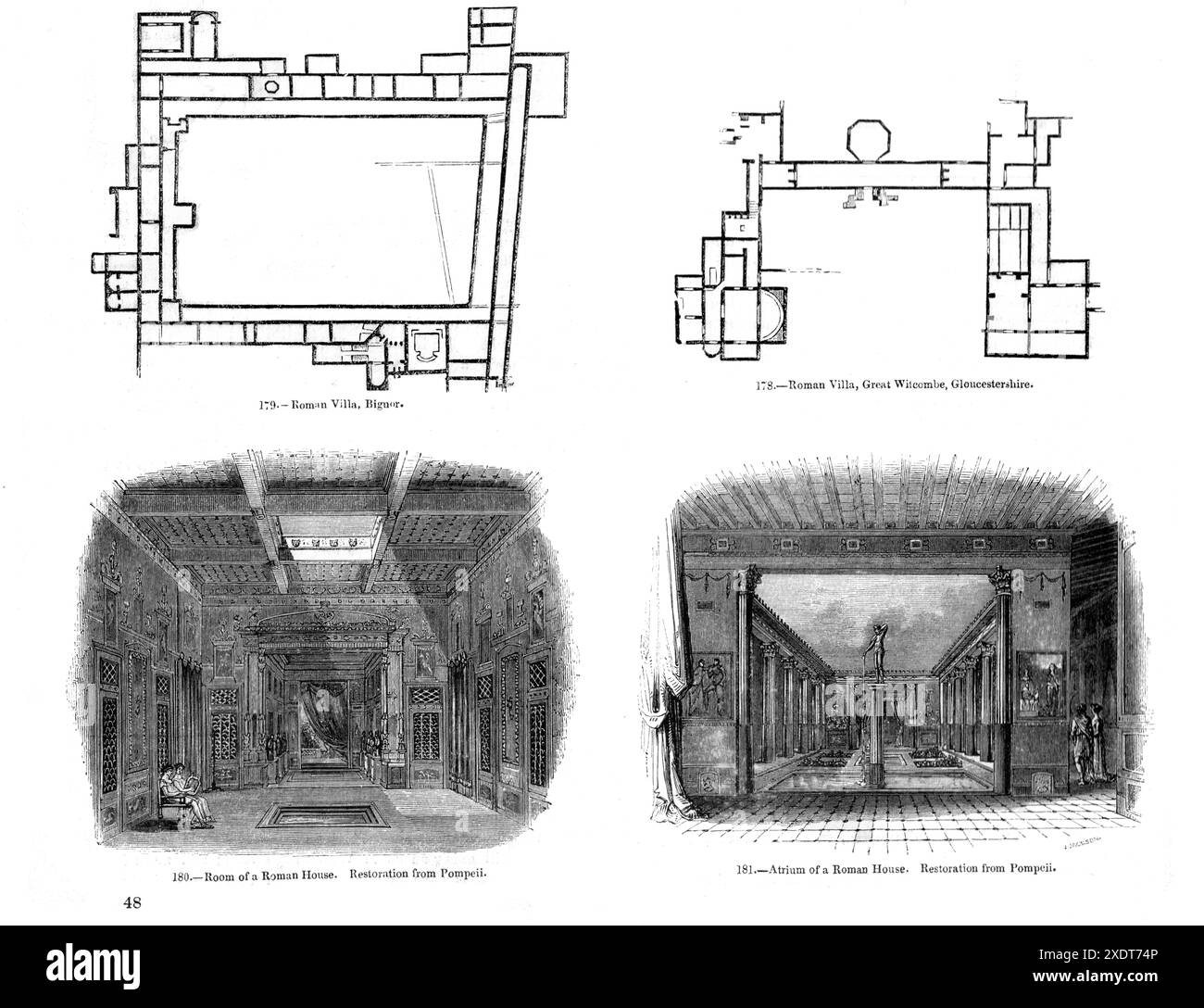 Atrium of a Roman House - Old England (1843), Charles Knight (1791-1873 ...