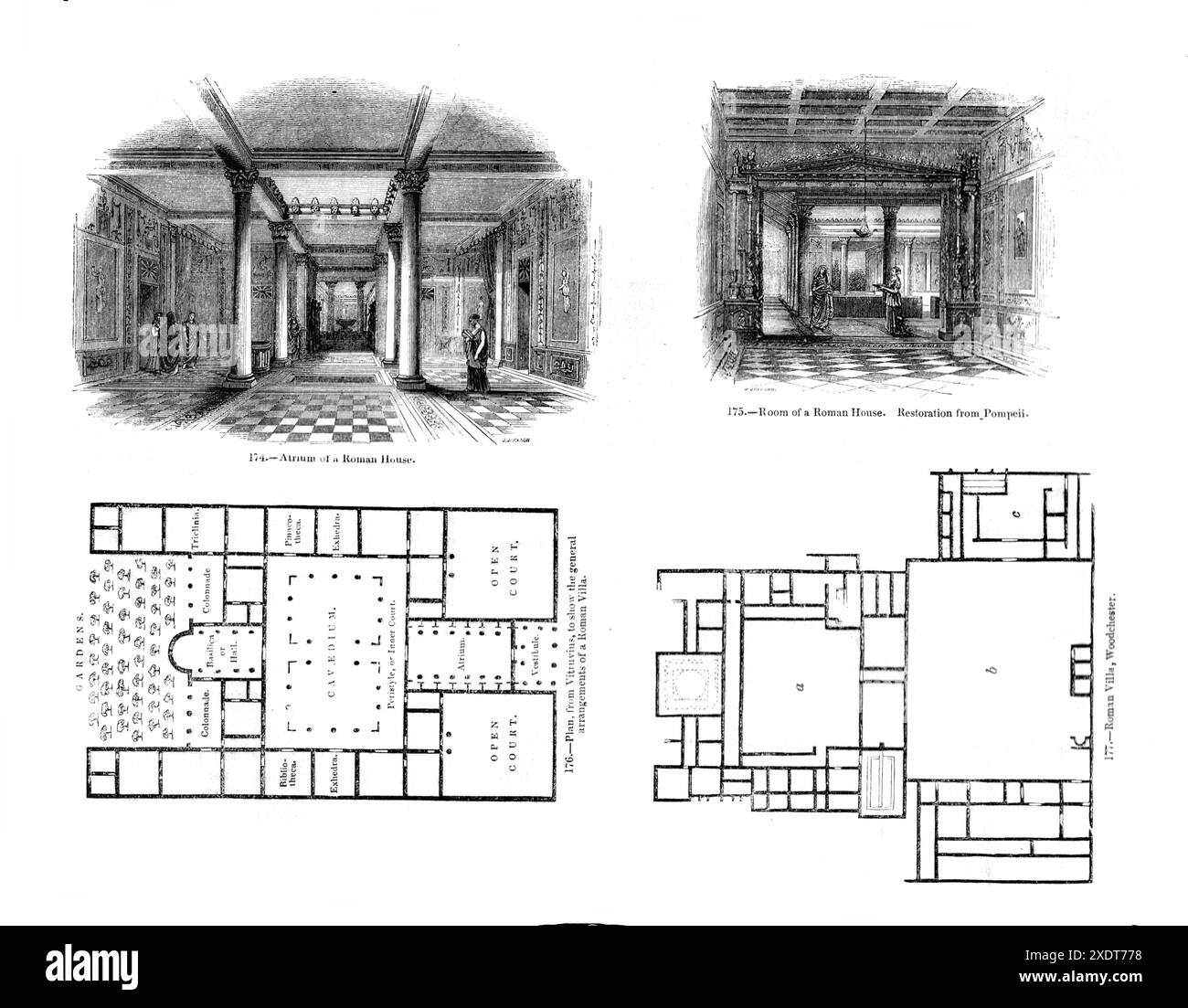 Atrium of Roman House - Old England (1843), Charles Knight (1791-1873 ...
