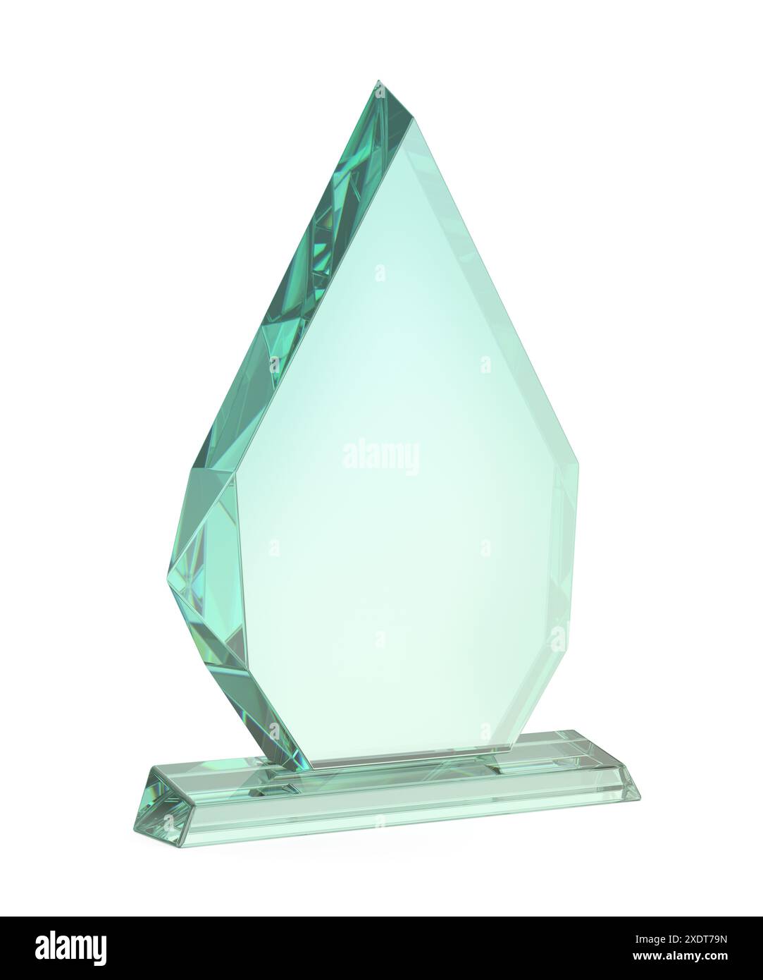 Arrow shaped crystal award on transparent crystal base Stock Photo - Alamy