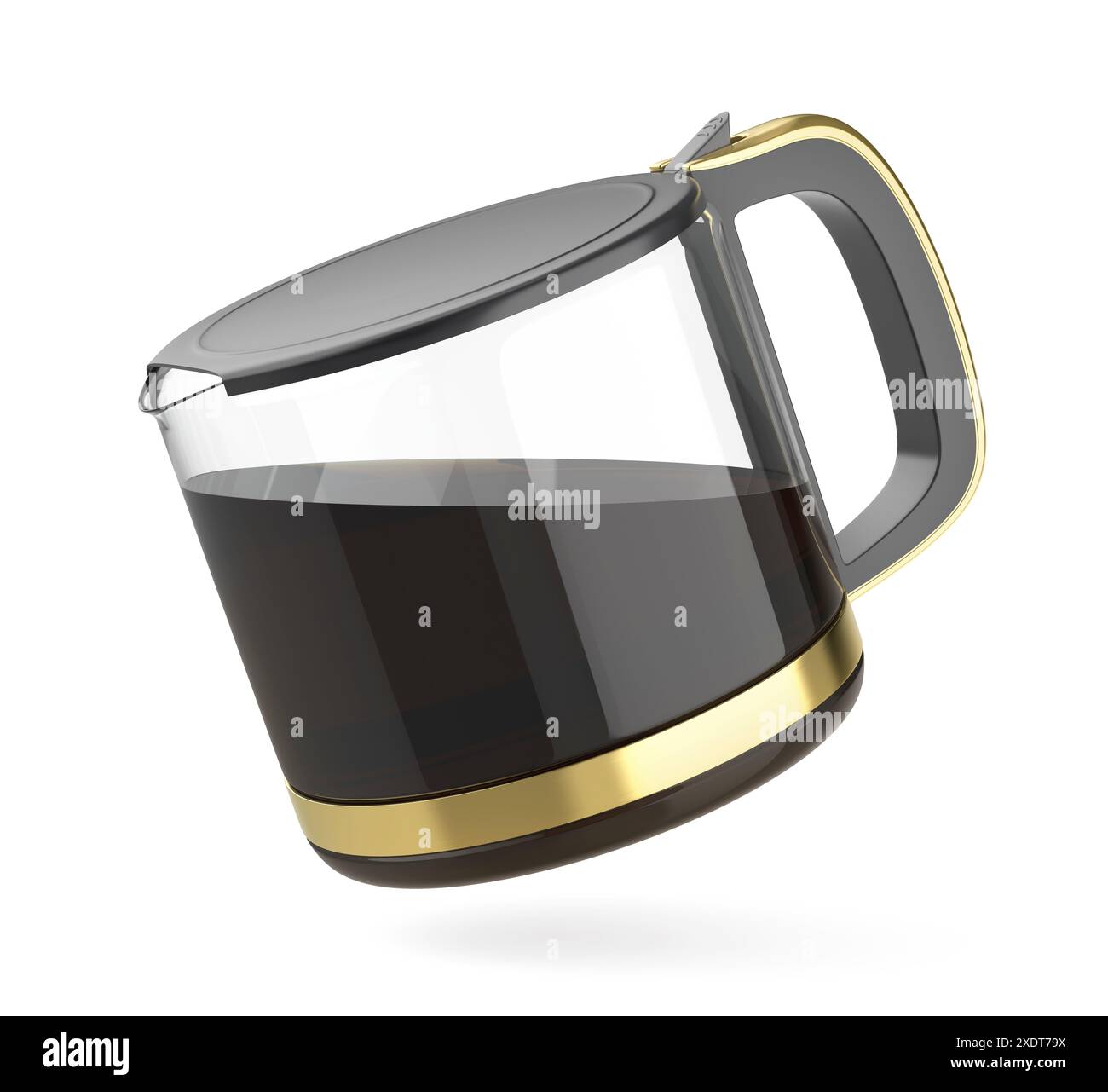 Glass jug with filter coffee on white background Stock Photo - Alamy