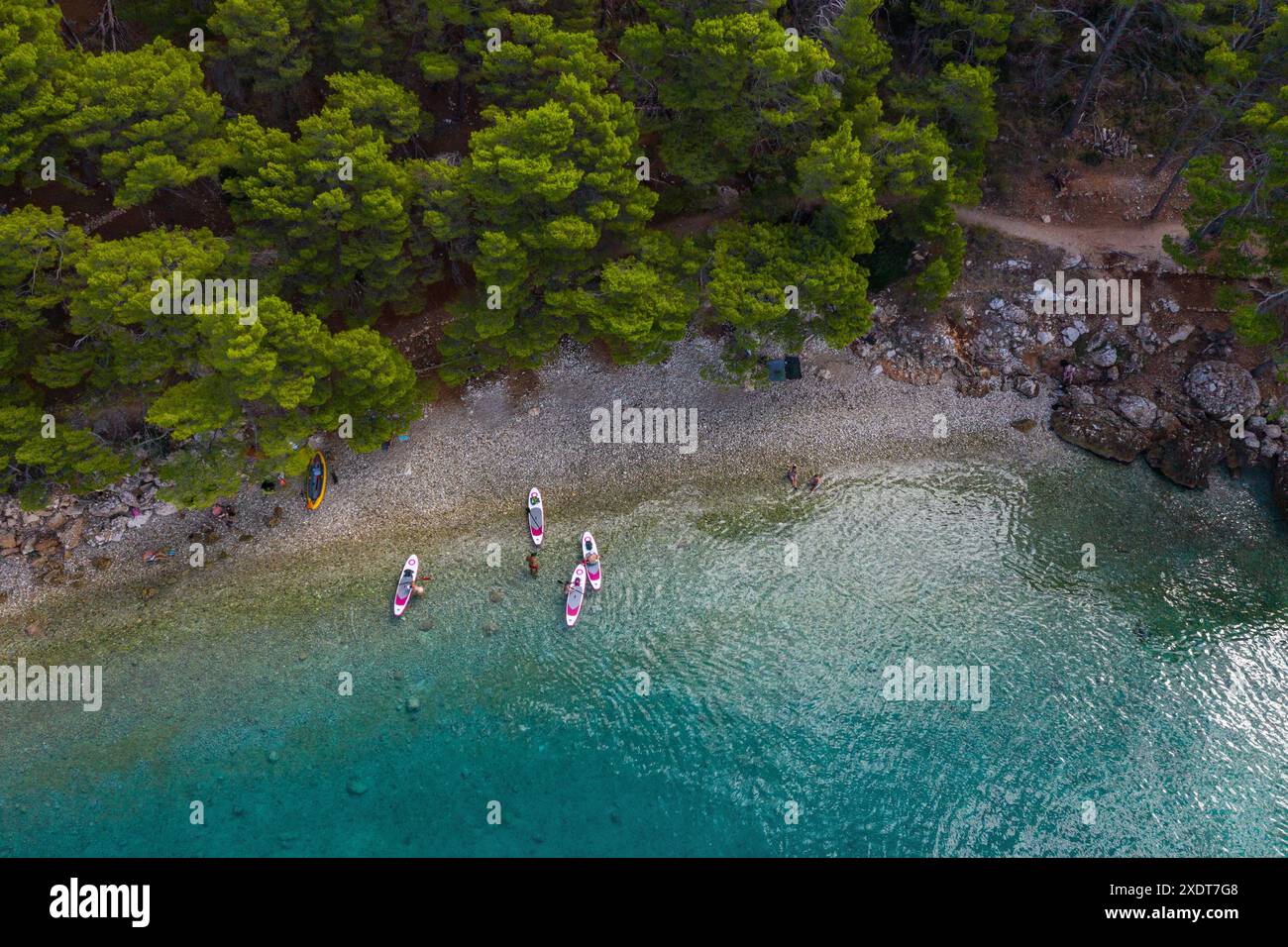 Top view tourists swimming canoe hi-res stock photography and images ...