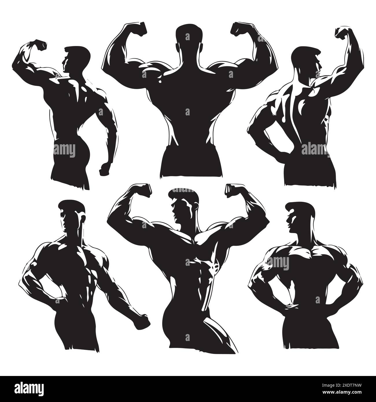 Silhouette set of bodybuilder Stock Vector Image & Art - Alamy
