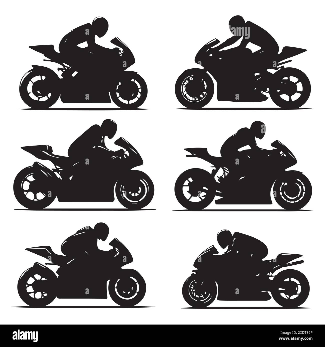 Silhouette set of motorcycle rider Stock Vector Image & Art - Alamy