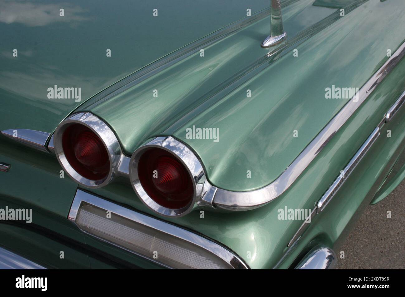 Car Tail Fins and Lights Stock Photo - Alamy