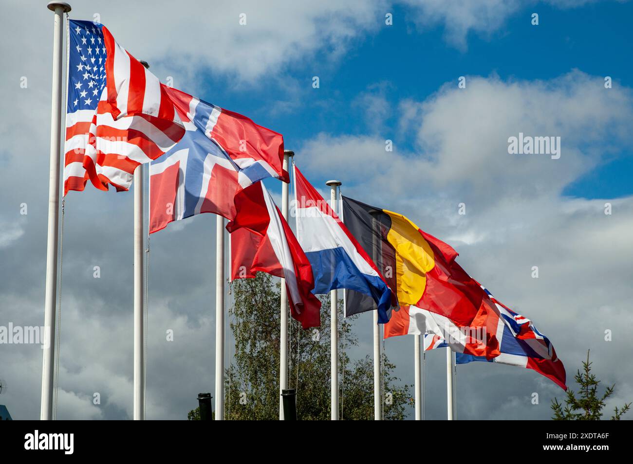 Flags of Nations near the D-Day Beaches Stock Photo - Alamy