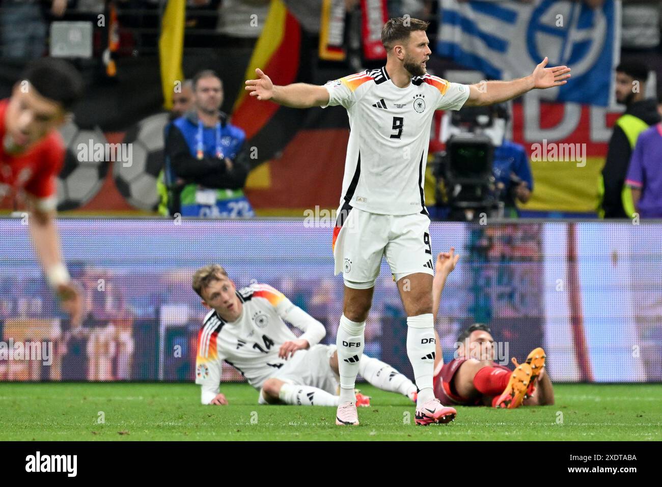 Niclas Fullkrug (9) of Germany reacts during a soccer game between the ...