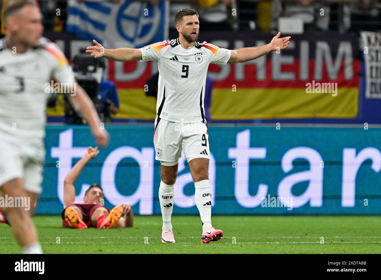 Niclas Fullkrug (9) of Germany reacts during a soccer game between the ...