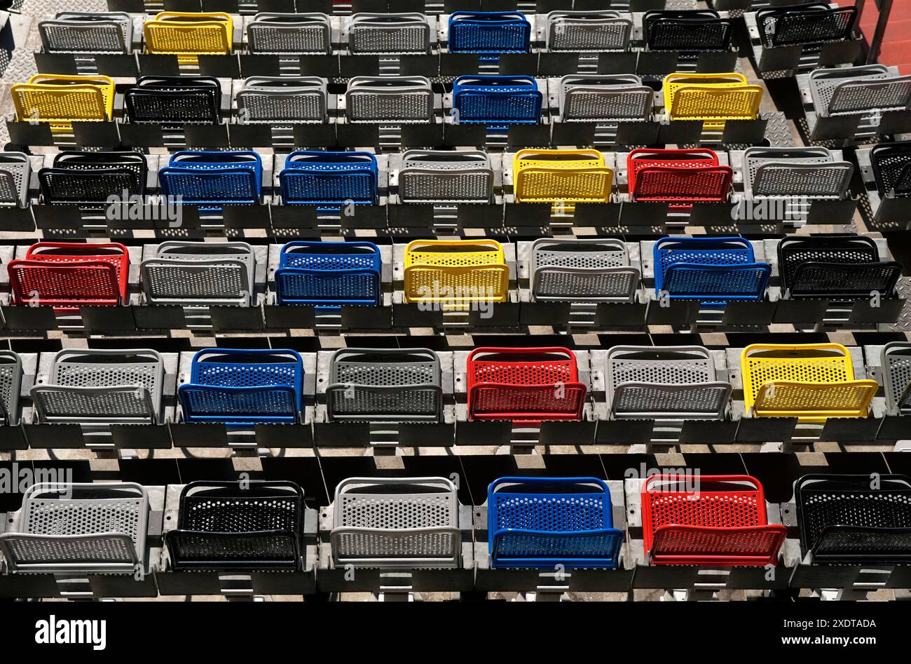 A general view of seats at the Dusseldorf Arena before the UEFA Euro ...