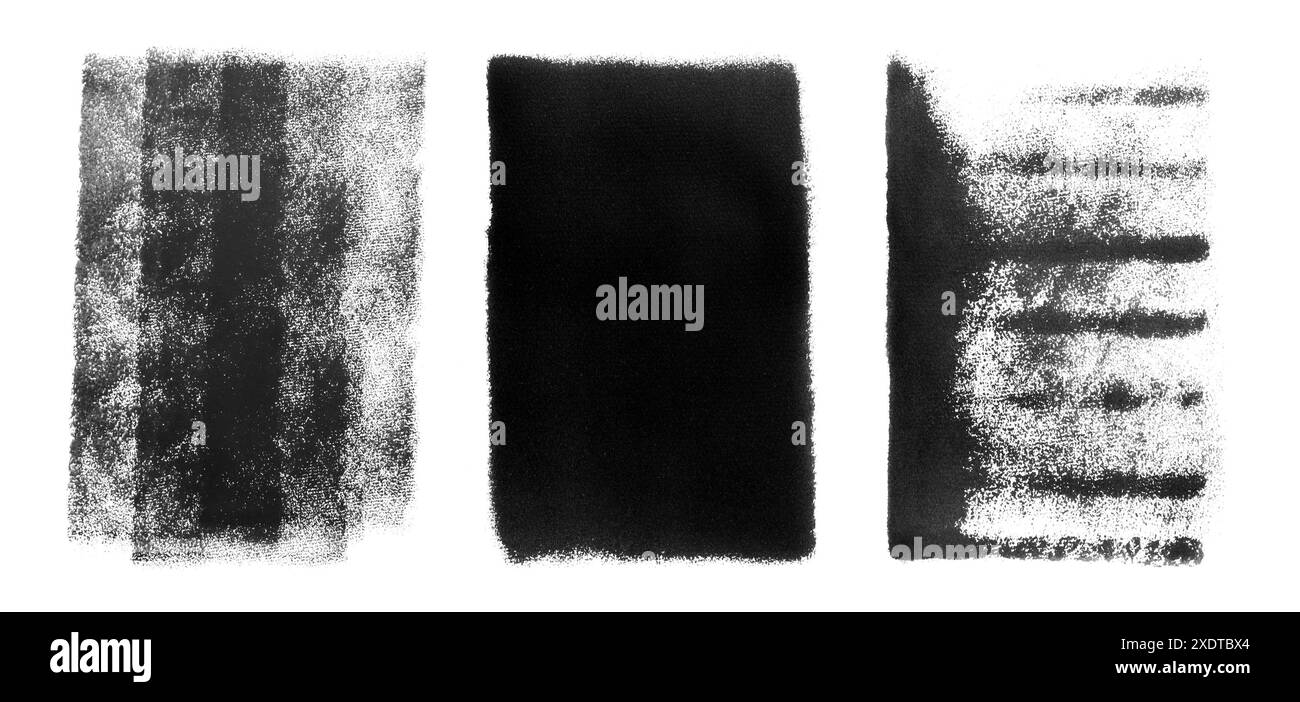 Abstract black ink paintings isolated on white, set Stock Photo - Alamy