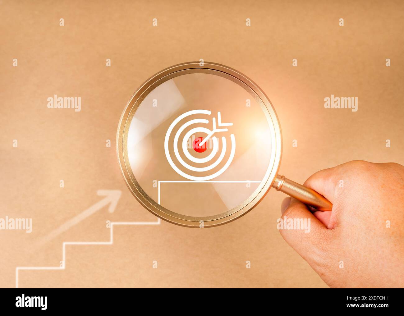 Business target growth and success goal searching concept. Bullseye ...