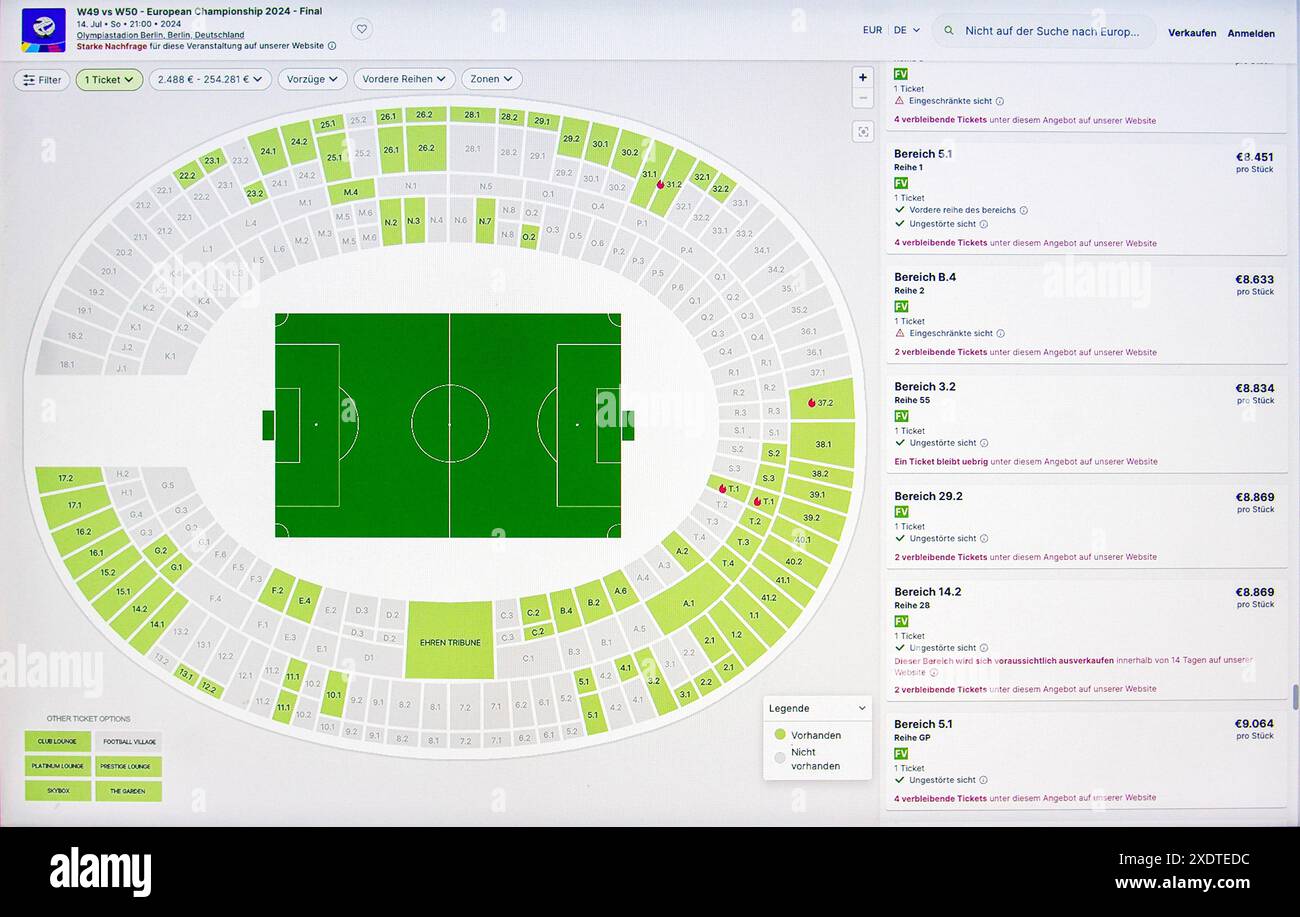 Tickets for the final of the UEFA Euro 2024 European Football ...