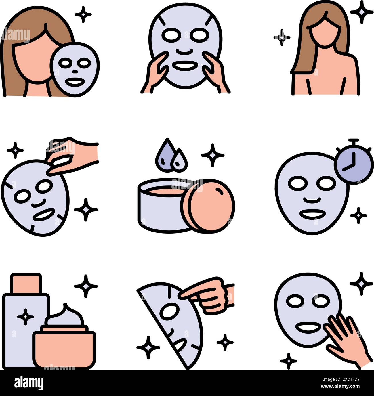 Face, beauty, health, woman, healthy, mask, cleansing concept ...