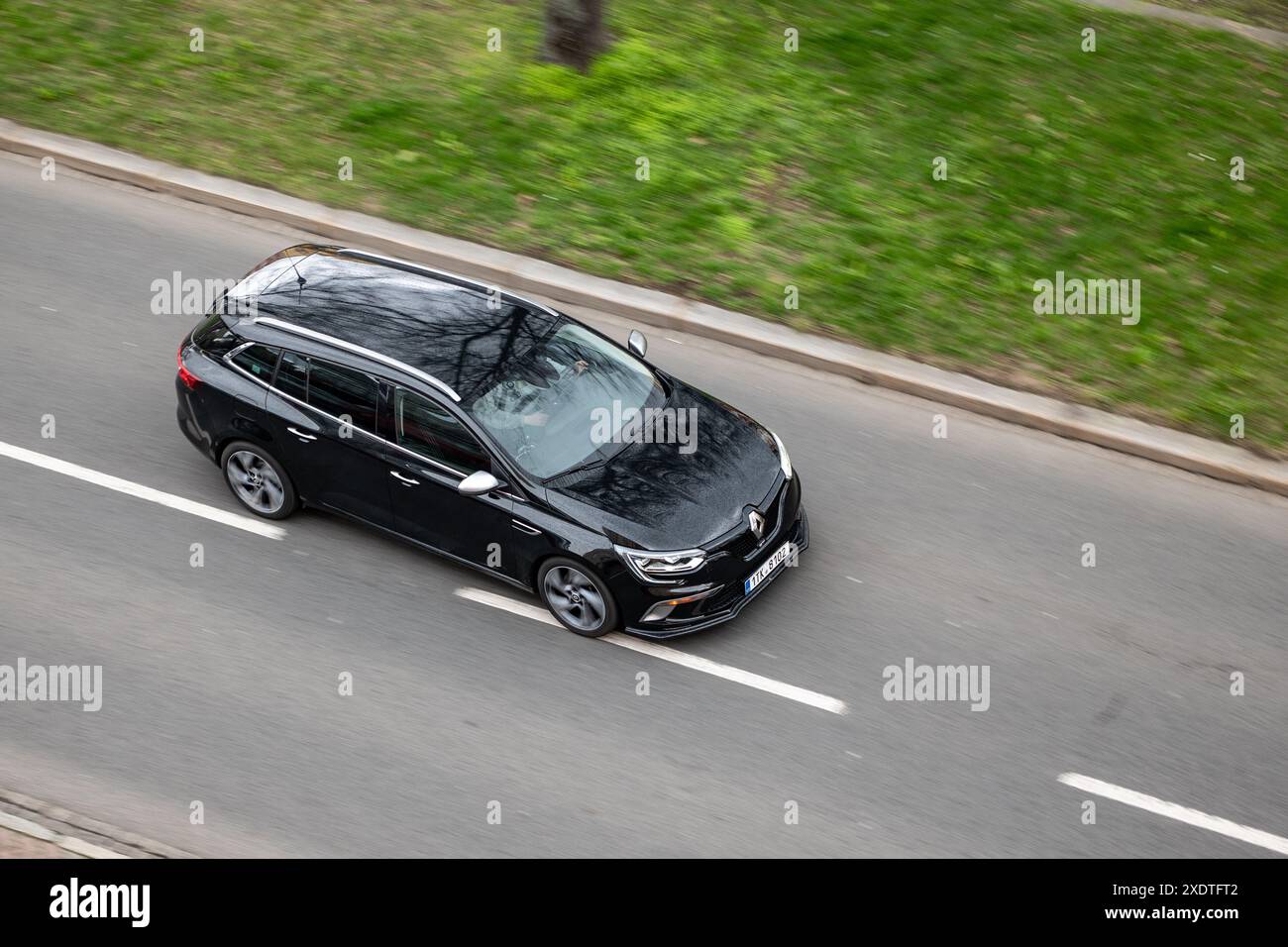 OSTRAVA, CZECH REPUBLIC - MARCH 16, 2024: Black Renault Megane 4th ...