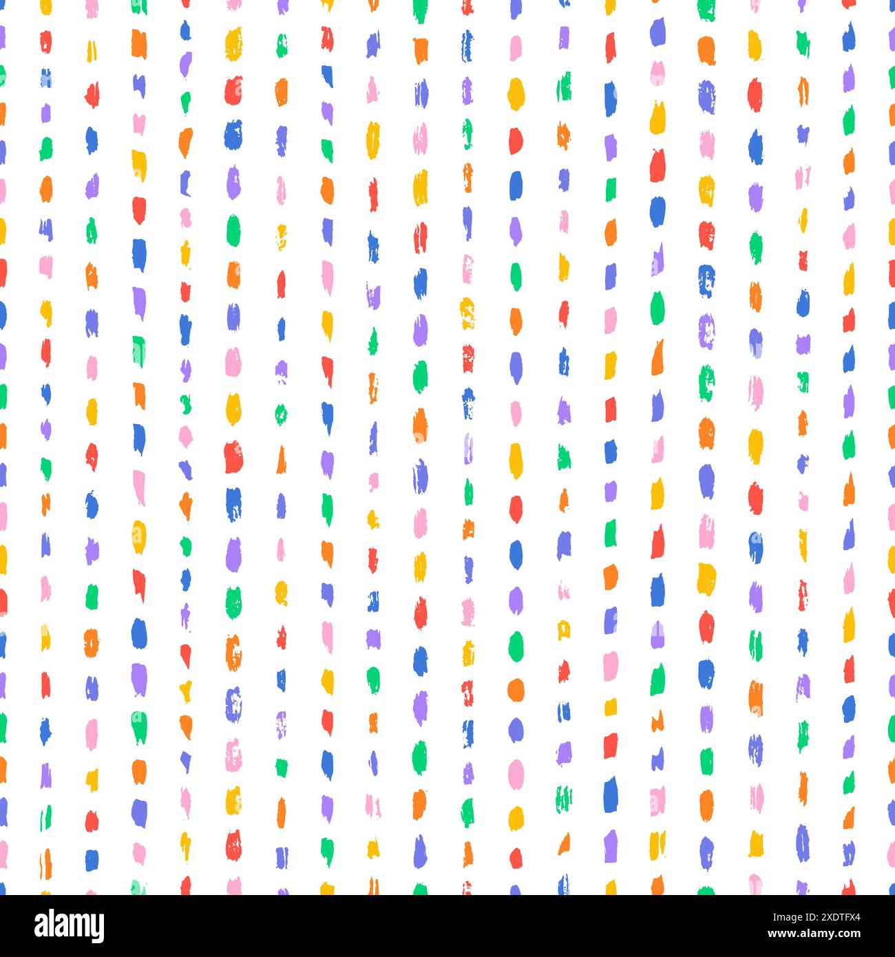 Seamless dash color pattern. Vertical crayon line. Repeating hand draw ...
