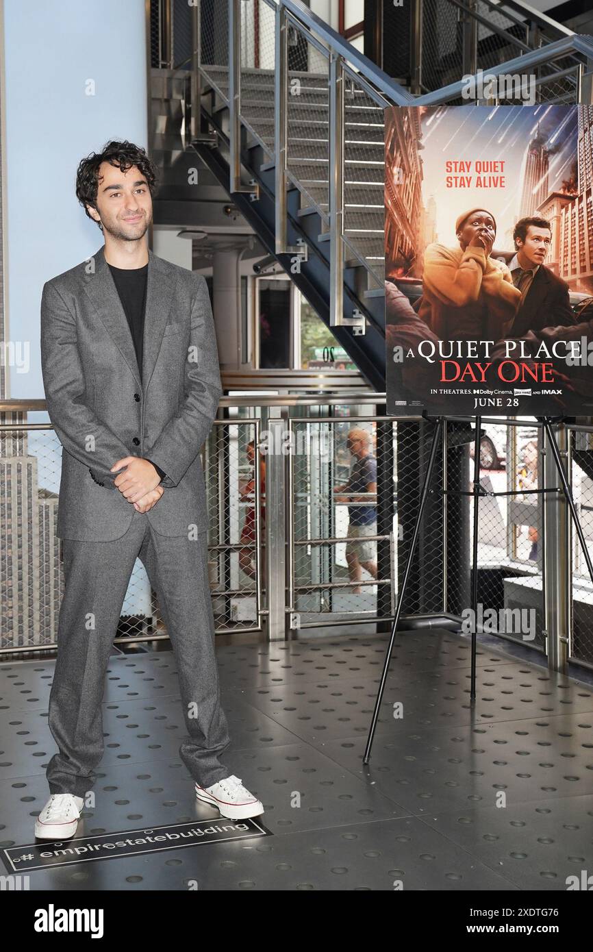 Alex Wolff at a public appearance for A QUIET PLACE: DAY ONE Cast Visit ...