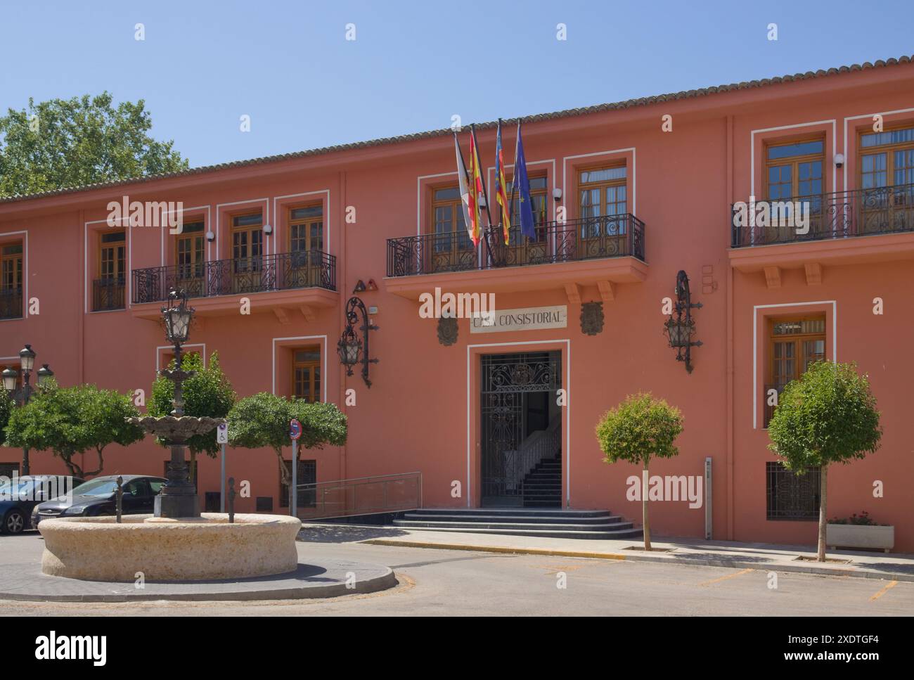 Exterior façade of the Requena Town Hall building, in the province of ...