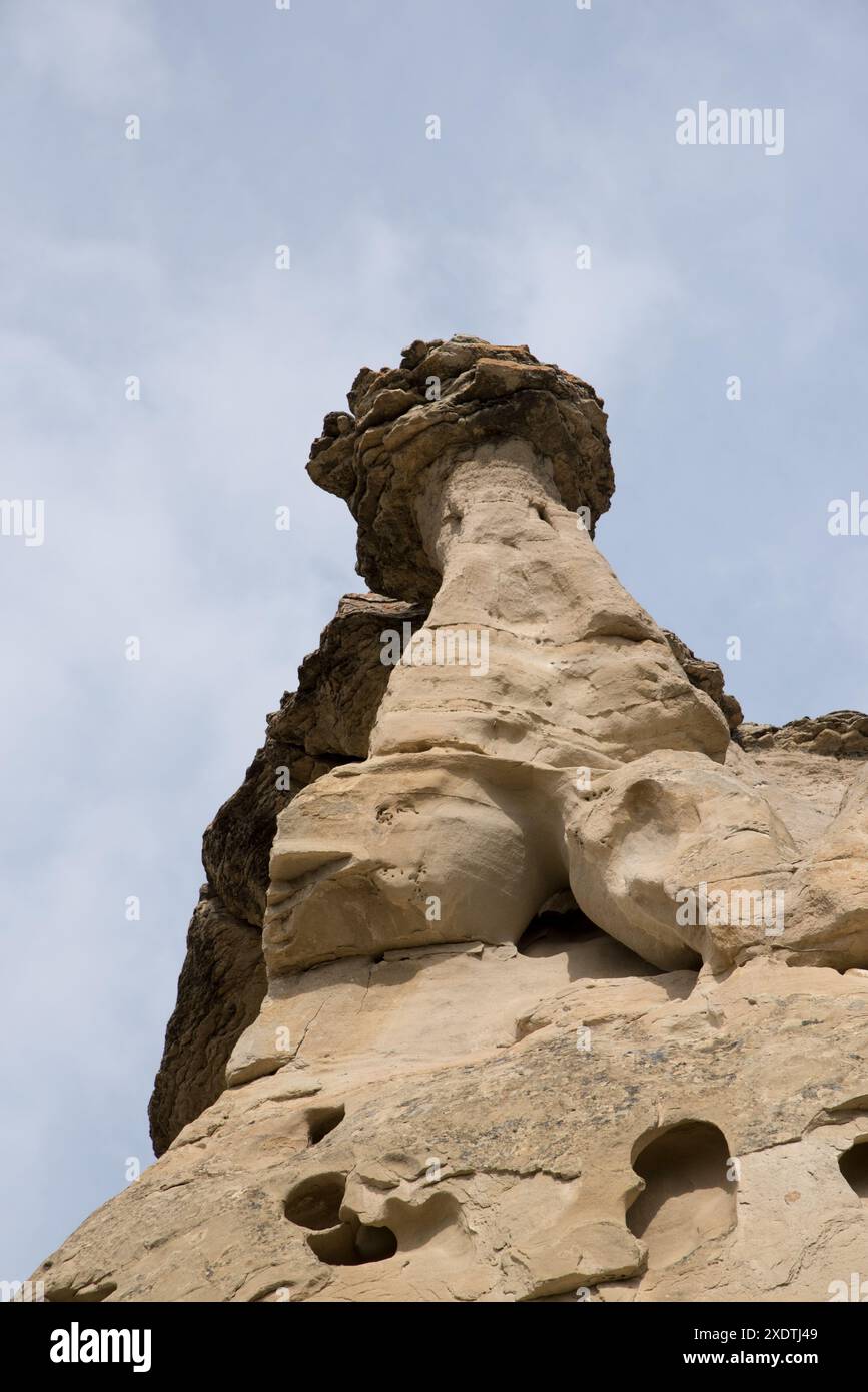 Water, ice and wind eroded the sandstone in Writing-on-Stone Provincial ...