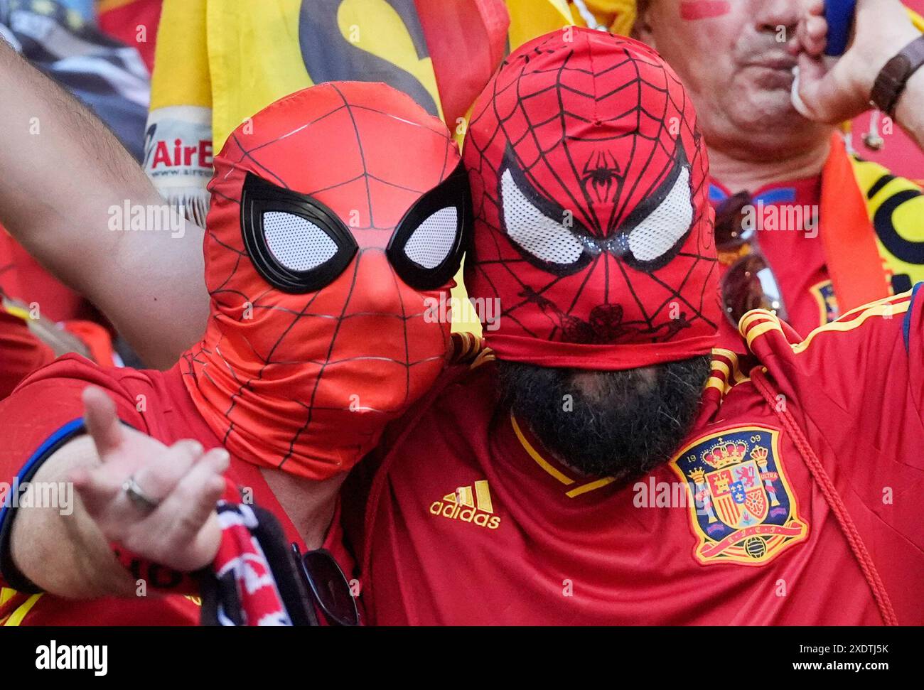 Spanish fans celebrate prior to a Group B match between Albania and ...