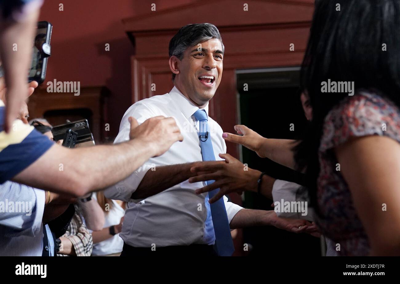 Prime Minister Rishi Sunak arrives to make a speech at an event at ...