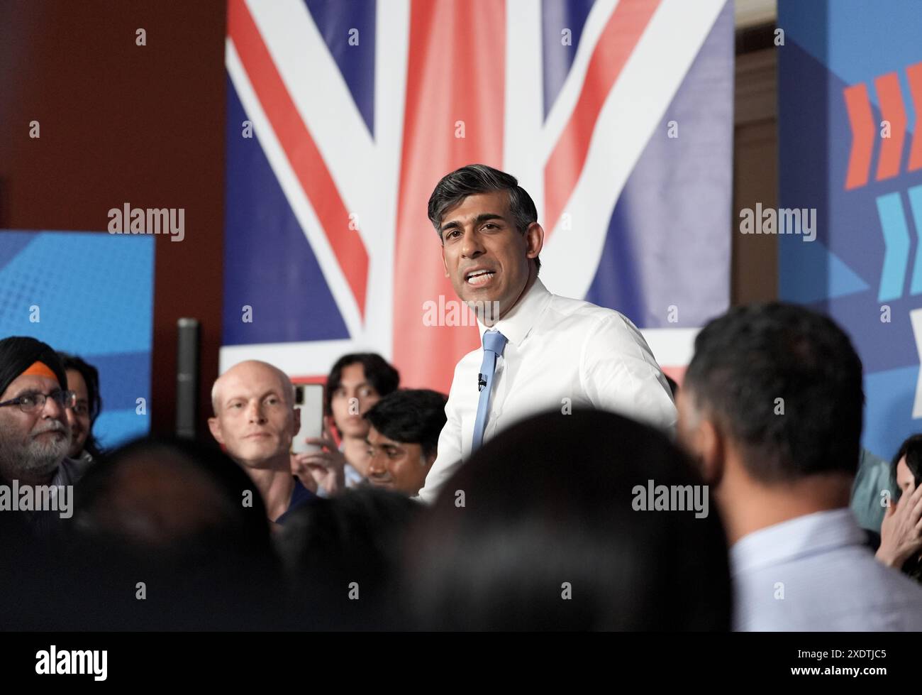 Prime Minister Rishi Sunak making a speech at an event at Petyt Hall ...
