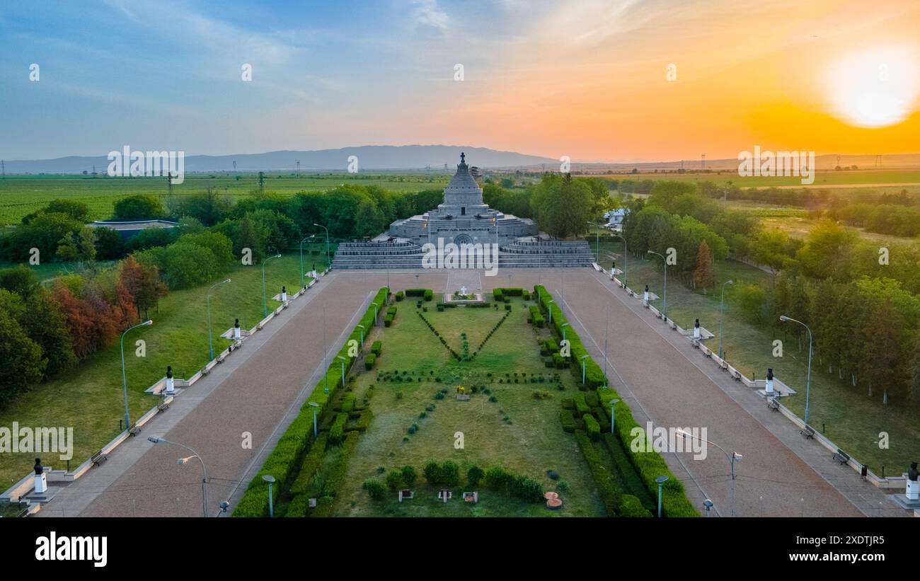 Aerial view of The Mausoleum of Heroes of World War I from Marasesti ...