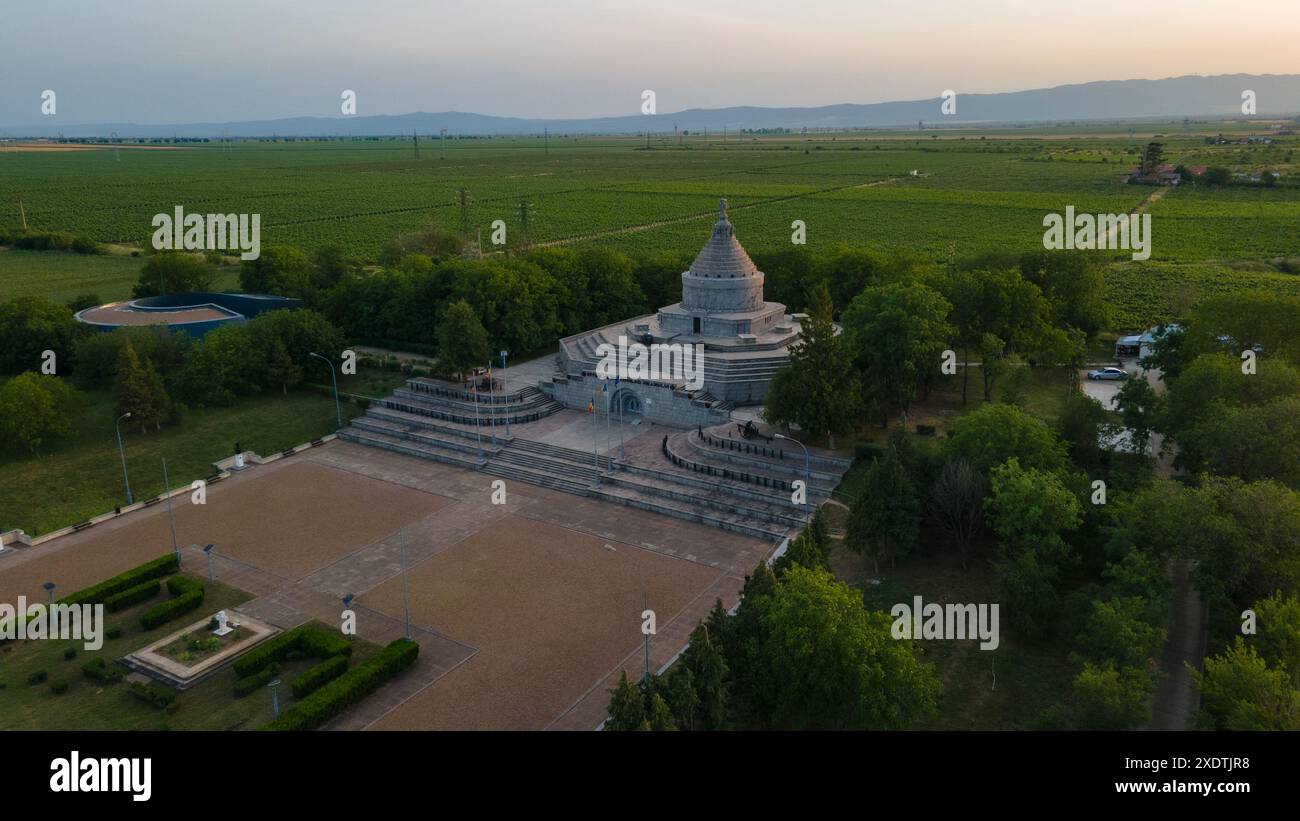 Aerial view of The Mausoleum of Heroes of World War I from Marasesti ...