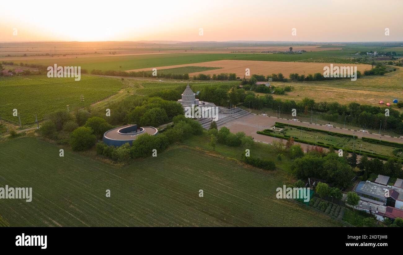 Aerial view of The Mausoleum of Heroes of World War I from Marasesti ...