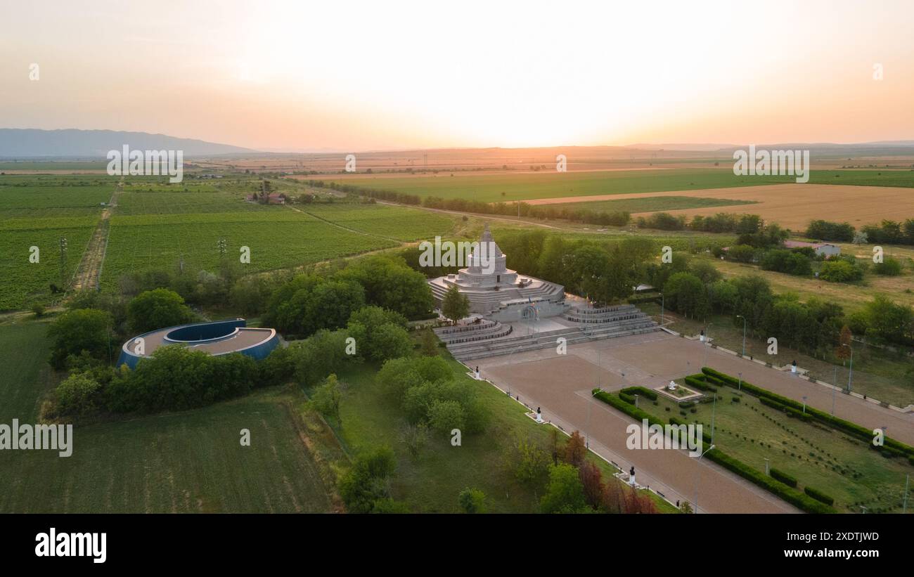 Aerial view of The Mausoleum of Heroes of World War I from Marasesti ...