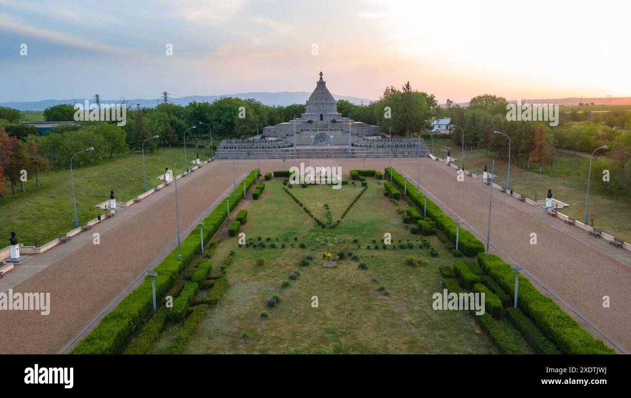 Aerial view of The Mausoleum of Heroes of World War I from Marasesti ...