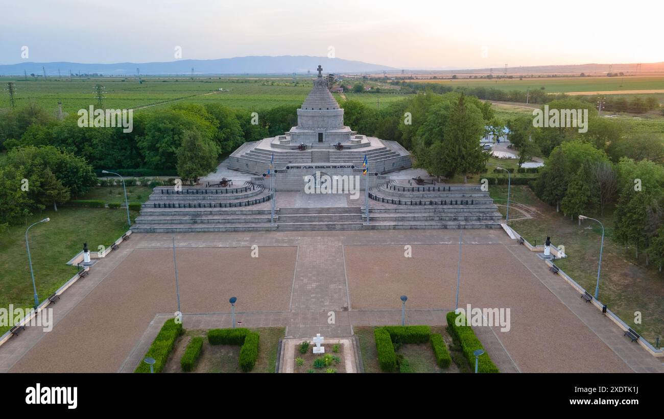 Aerial view of The Mausoleum of Heroes of World War I from Marasesti ...