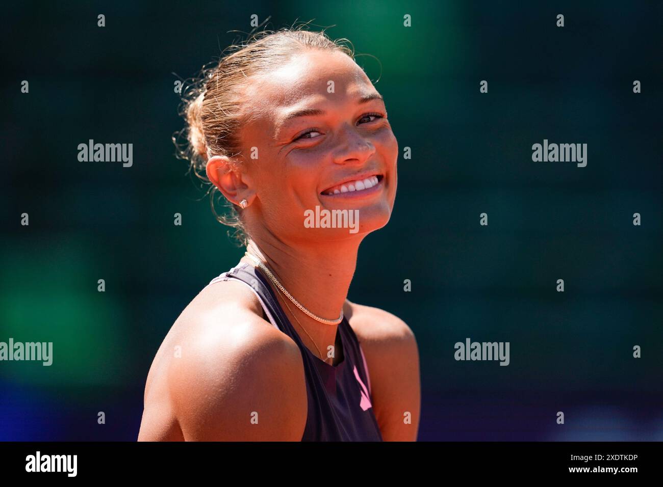 Anna Hall smiles during the women's heptathlon javelin throw at the U.S ...